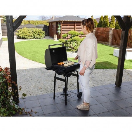 Kaminer faszén grillező, hőmérő, kiegészítő tartó, kerekek, fedél ...